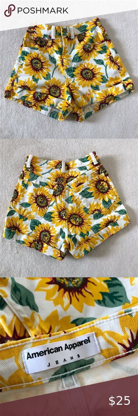 American Apparel Sunflower High Waisted Shorts High Waisted Shorts