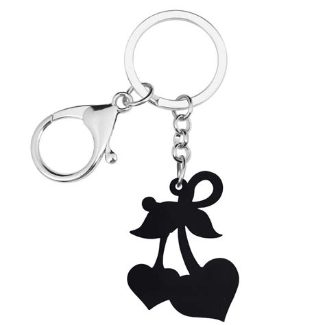 Badu Bg Bonsny Свети Валентин Акрилни сладко червено любовно сърце черешови ключодържатели