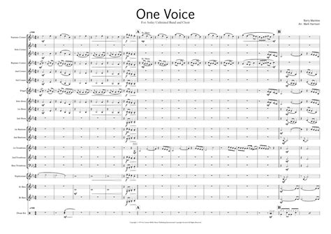 One Voice Arr Mark Harrison By Barry Manilow Sheet Music For Brass