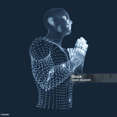 3d 모델의 남자 사람 기도입니다 영 성 사랑 예배 종교에 대 한 개념 벡터 일러스트입니다 경외감에 대한 스톡 벡터 아트 및 기타 이미지 Istock