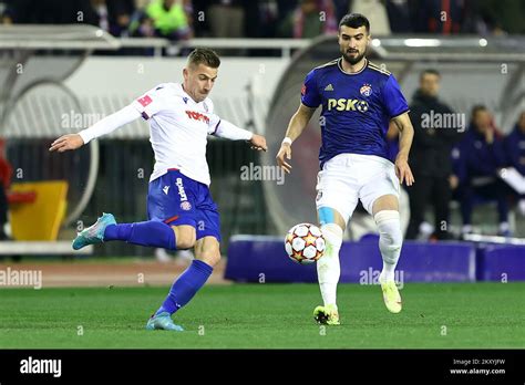 Dario Melnjak Of Hajduk Split And Mahir Emreli Of Dinamo Zagreb During