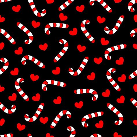 Seamless Pattern With Candy Cane Vector Illustration Christmas