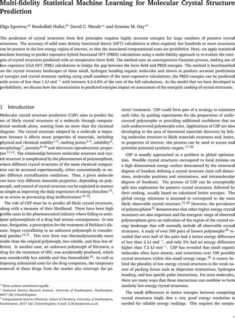 Multi Fidelity Statistical Machine Learning For Molecular Crystal Structure Prediction