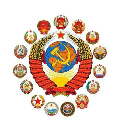 Гербы союзных республик СССР Серп и молот Герб Флаги рисунки