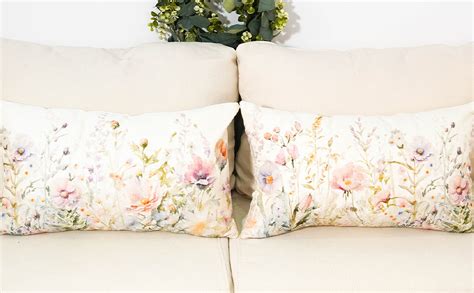 Tajwe Spring Floral Throw Pillow Covers 12x20 Set Of 2