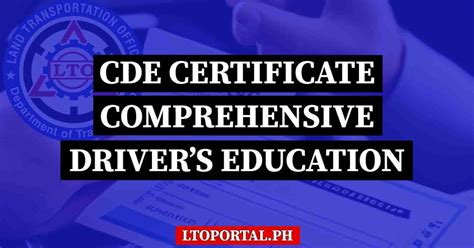 How To Get Comprehensive Drivers Education Cde Certificate Lto Portal Ph