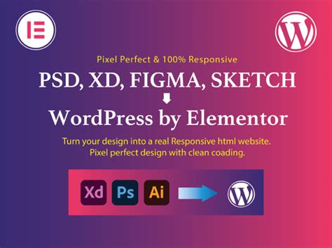 WordPress Website From Psd Xd Figma Sketch Using Elementor Pro Upwork