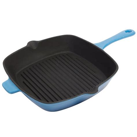 Enameled Non Stick Cast Iron Frying Pan With Ribbed Cast Enamel Sarten
