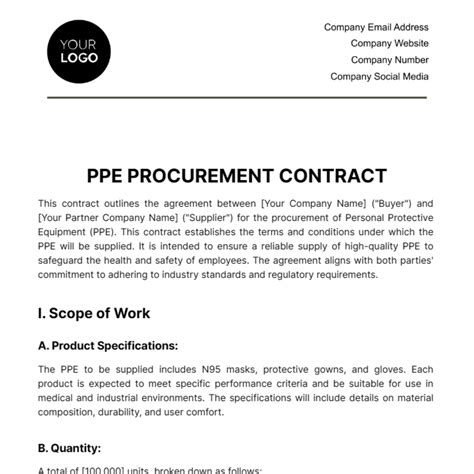 PPE Procurement Contract Template Edit Online Download Example Template Net