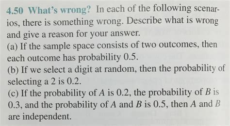 solved what s wrong in each of the following scenarios