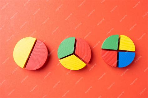 Premium Photo Colorful Wooden Pie Chart Pieces