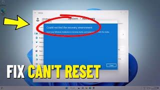 How To Fix Could Not Find The Recovery Environment Windows Fix Can T