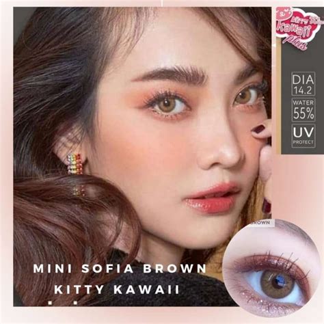 Jual Softlens Mini Sofia Kitty Kawaii Brown Normal Minus Made In Korea