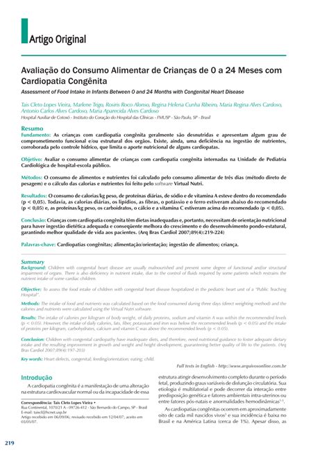 Pdf Avaliação Do Consumo Alimentar De Crianças De 0 A 24 Meses Com