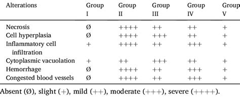 Histological Alterations In Hepatic Tissues In Different Experimental