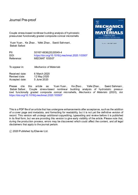Pdf Couple Stress Based Nonlinear Buckling Analysis Of Hydrostatic