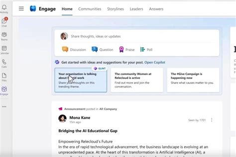 Viva Engage And Viva Connections Will Be Connected With A New Feed Card