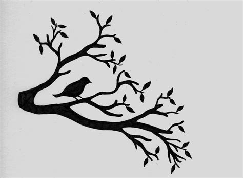 Bird On Tree Drawing At Getdrawings Free Download