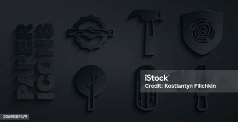 나무 통나무 나무 Rasp 금속 파일 망치 및 전기 원형 톱 아이콘을 설정합니다 벡터 3차원 형태에 대한 스톡 벡터 아트 및 기타 이미지 Istock