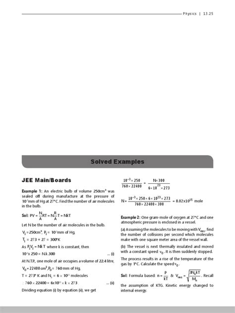 13kinetic Theory Of Gases And Thermodynamicsexercise Pdf Pdf Gases