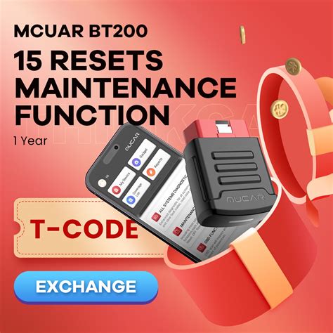 MUCAR BT200 T-CODE 15 Resets Maintenance Function 1 YEAR FREE – THINKCAR