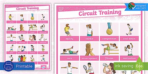 Grade 5 Physical Education Circuit Training Word Grid