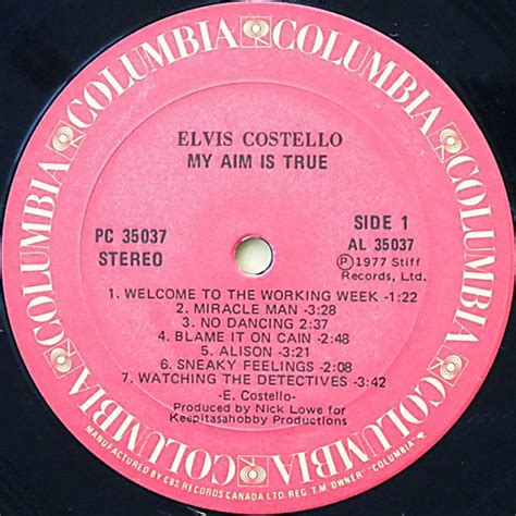 Elvis Costello My Aim Is True 1977 Vinyl Pursuit Inc