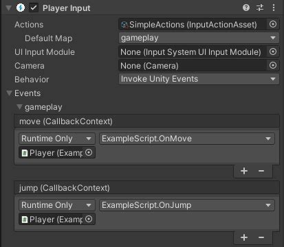 Workflow Overview Using An Actions Asset And PlayerInput Component