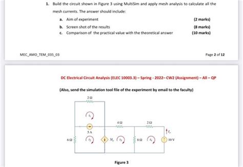 Solved Build The Circuit Shown In Figure Using Multisim Chegg