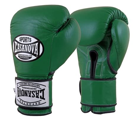 Casanova Boxing® Professional Hook And Loop Fight Gloves Green Pro