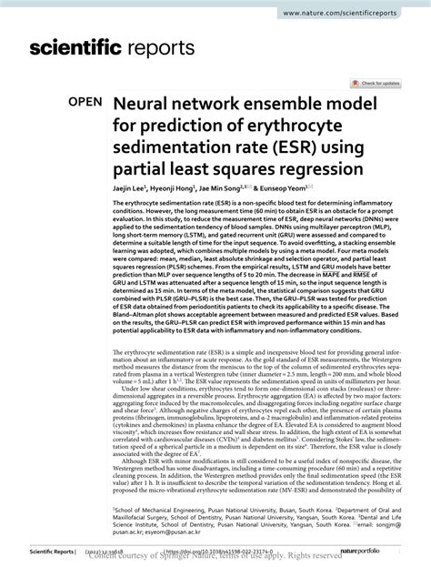 Pdf Neural Network Ensemble Model For Prediction Of Erythrocyte