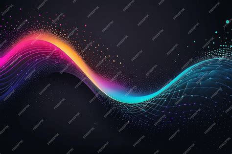 Premium Photo Flowing Dots Particles Wave Pattern Halftone Gradient Curve Shape Isolated On White