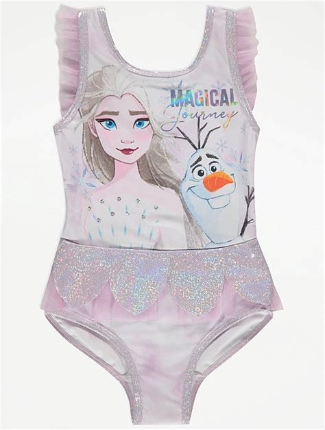 Disney Frozen Girls One Piece Bikini Swimsuit Swimming Costume Elsa