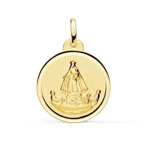 PENDENTIF OR 18K 750 Mls Médaille Vierge Charité Cuivre Balsa 16 MM 1 75 Gramme EUR 281 62