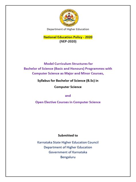 Ug Bsc Computer Science Syllabus Nep 2020 Pdf Artificial
