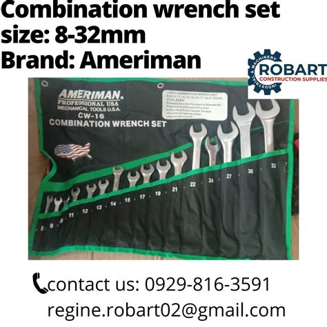 Combination Wrench Set Commercial And Industrial Construction Tools