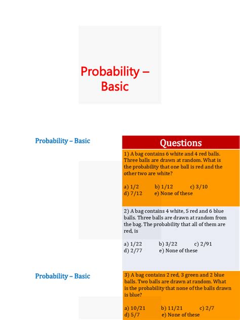 Probability Basic Pdf
