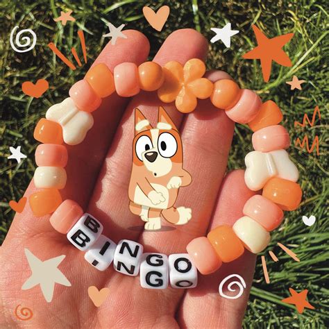 Bluey Kandi Pony Bracelets Bluey Bingo Scene Raver Etsy Canada