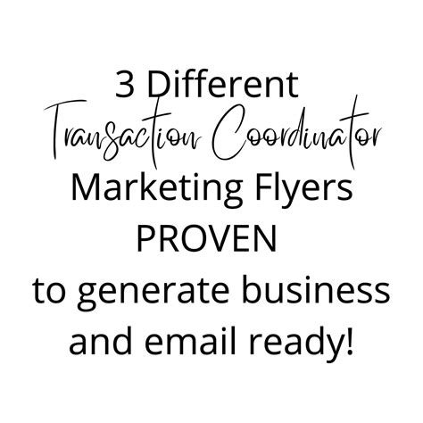 Transaction Coordinator Marketing Flyers Etsy