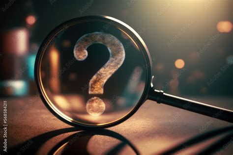 Magnifying Glass With Question Mark Generative Ai Stock Illustration