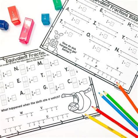 Equivalent Fractions Using Models And Number Lines Worksheet
