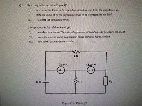 Solved Q Refering To The Circuit In Figure Q Determine The Thevenin S Answer