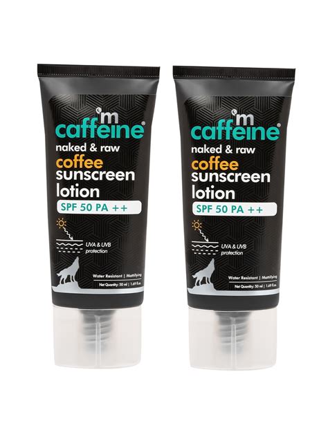 Buy Mcaffeine Set Of 2 Naked And Raw Coffee Spf 50 Pa Sunscreen Lotion
