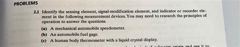 Solved Problems 21 Identify The Sensing Element