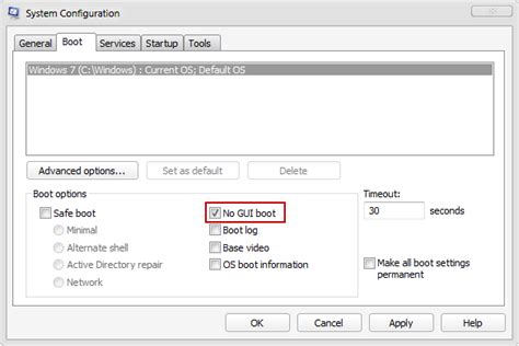 speed up windows 7 booting with no gui boot skip win 7 boot video
