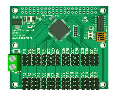 32 X Servo Hat BasicPI