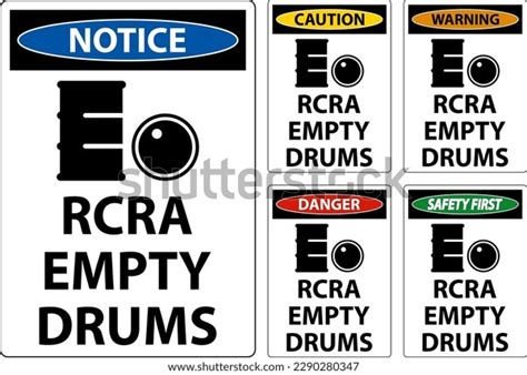 Notice Sign Rcra Empty Drums On Stock Vector Royalty Free 2290280347