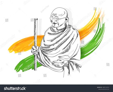 Gandhi Jayanti National Holiday India Celebrated Stock Vector Royalty