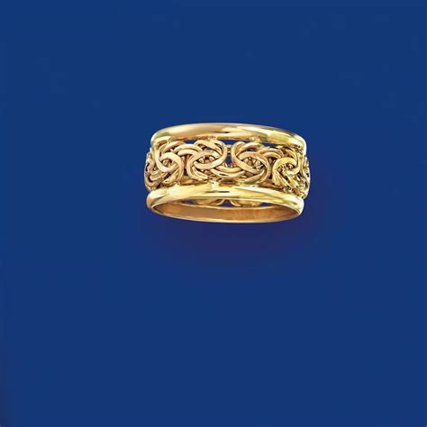 Ross Simons Ross Simons 14kt Yellow Gold Bordered Byzantine Ring