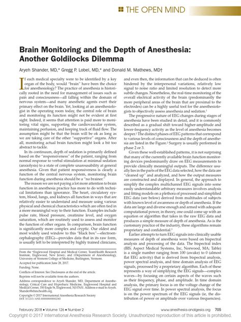 Brain Monitoring And The Depth Of Anesthesia 51 Pdf